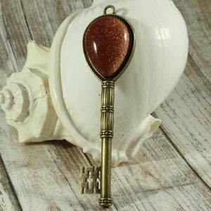 Jewelry | Sand Stone Antique Bronze Skeleton Key Pendant | Poshmark